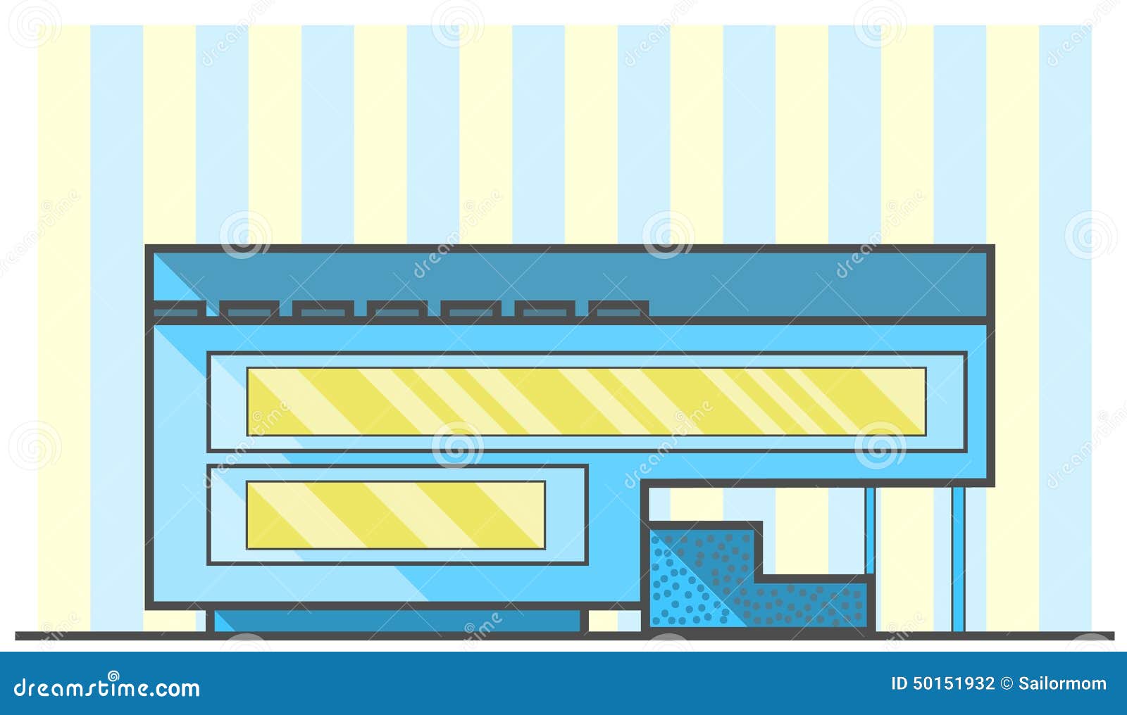 Blue and yellow house stock vector. Illustration of architectural ...