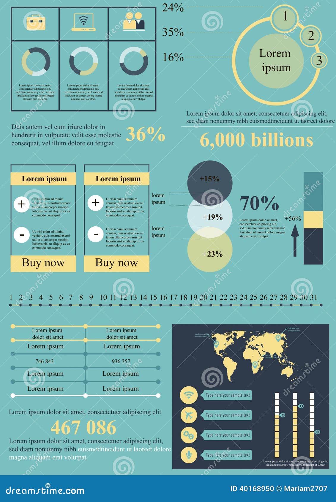 Blue-yellow info elements stock vector. Illustration of graphics - 40168950
