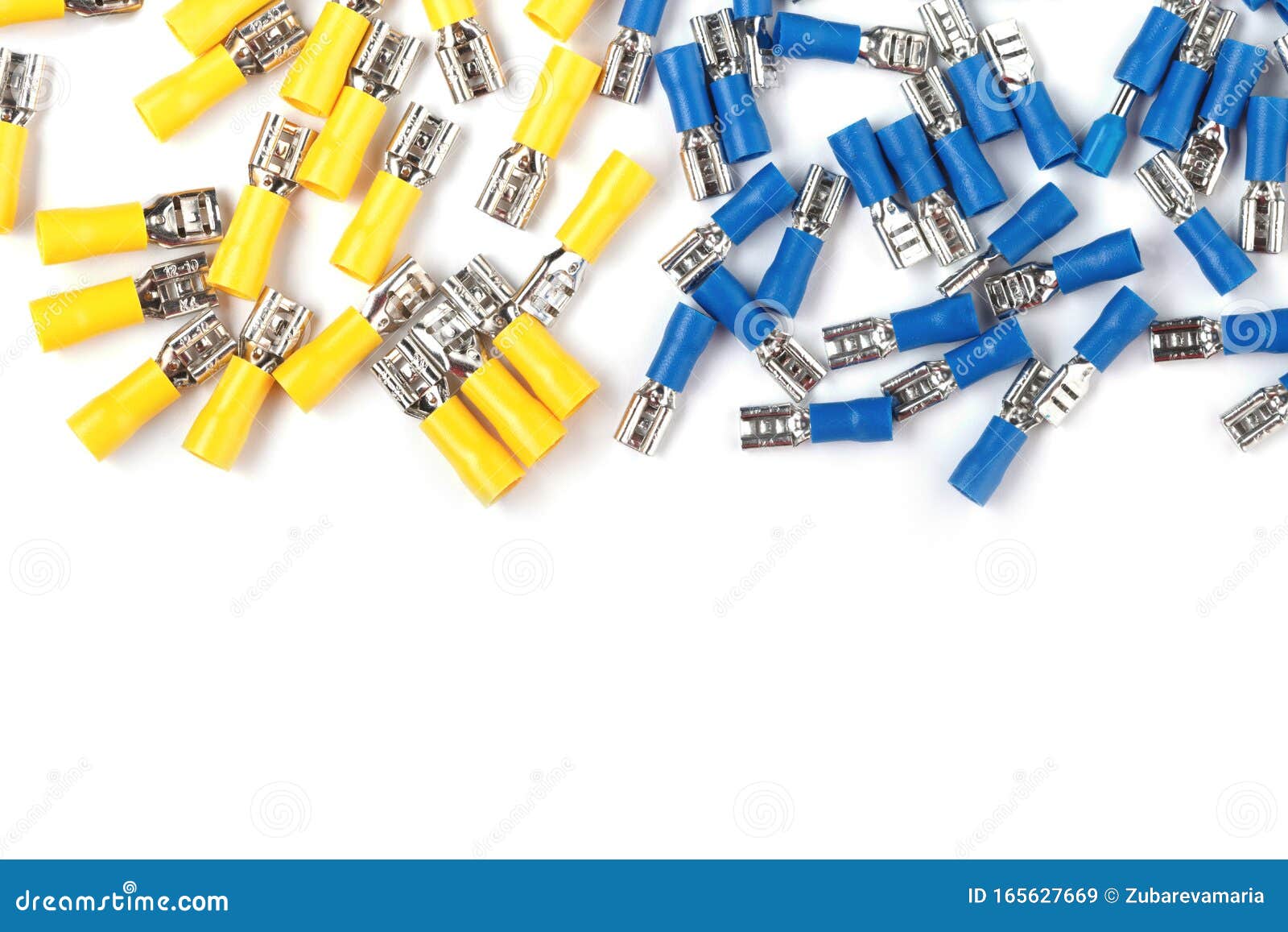 The Blue and Yellow Lugs for the Terminals C Stock Image - Image of ...