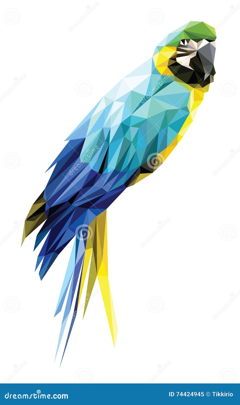 Blue and Yellow Macaw Low Polygon Isolated on White Background ... Blue and Yellow Macaw Low Polygon Isolated on White Background ...