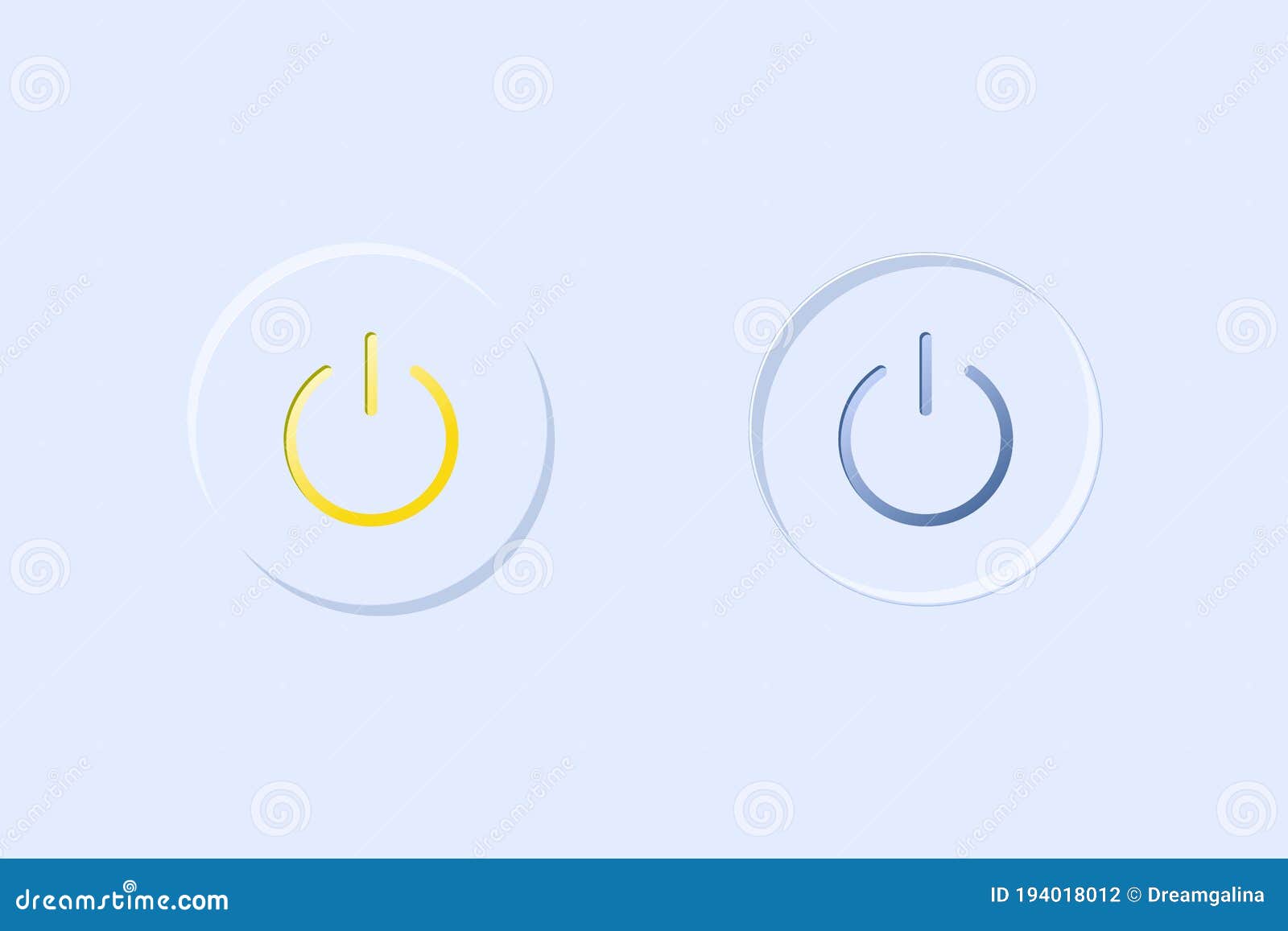 Blue and Yellow on - Off Icons Set Stock Vector - Illustration of power ...