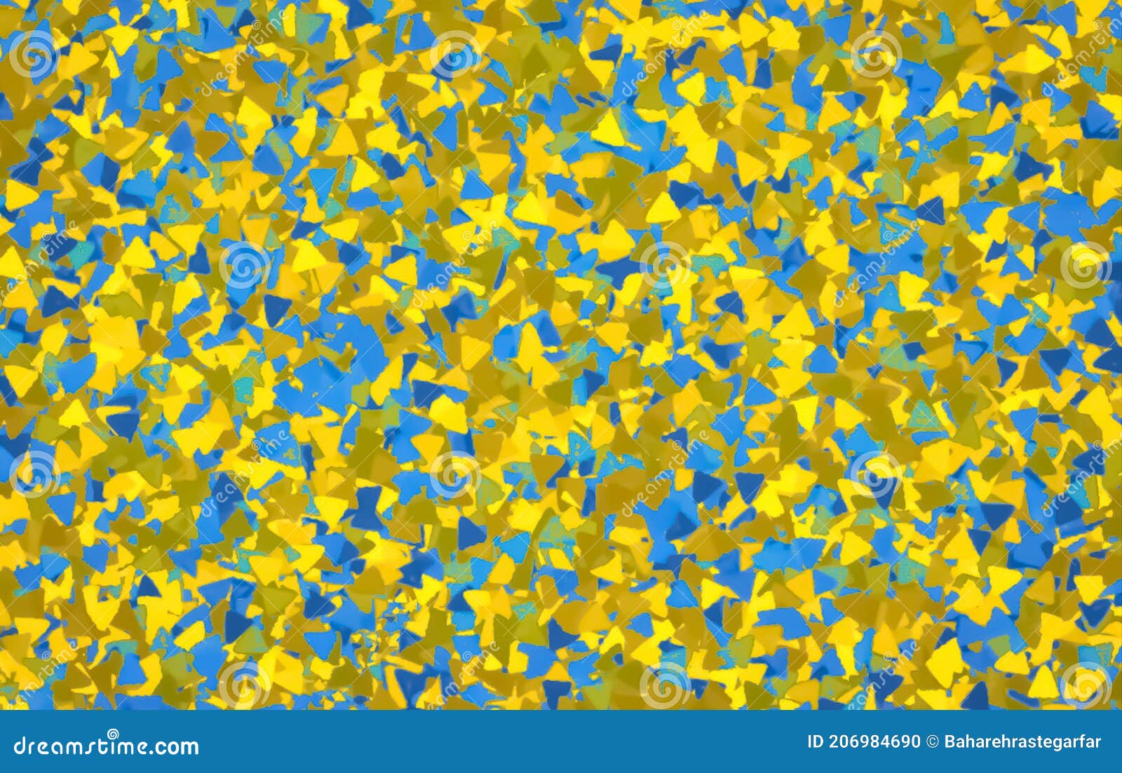 Blue and yellow pattern. stock photo. Image of polygon - 206984690