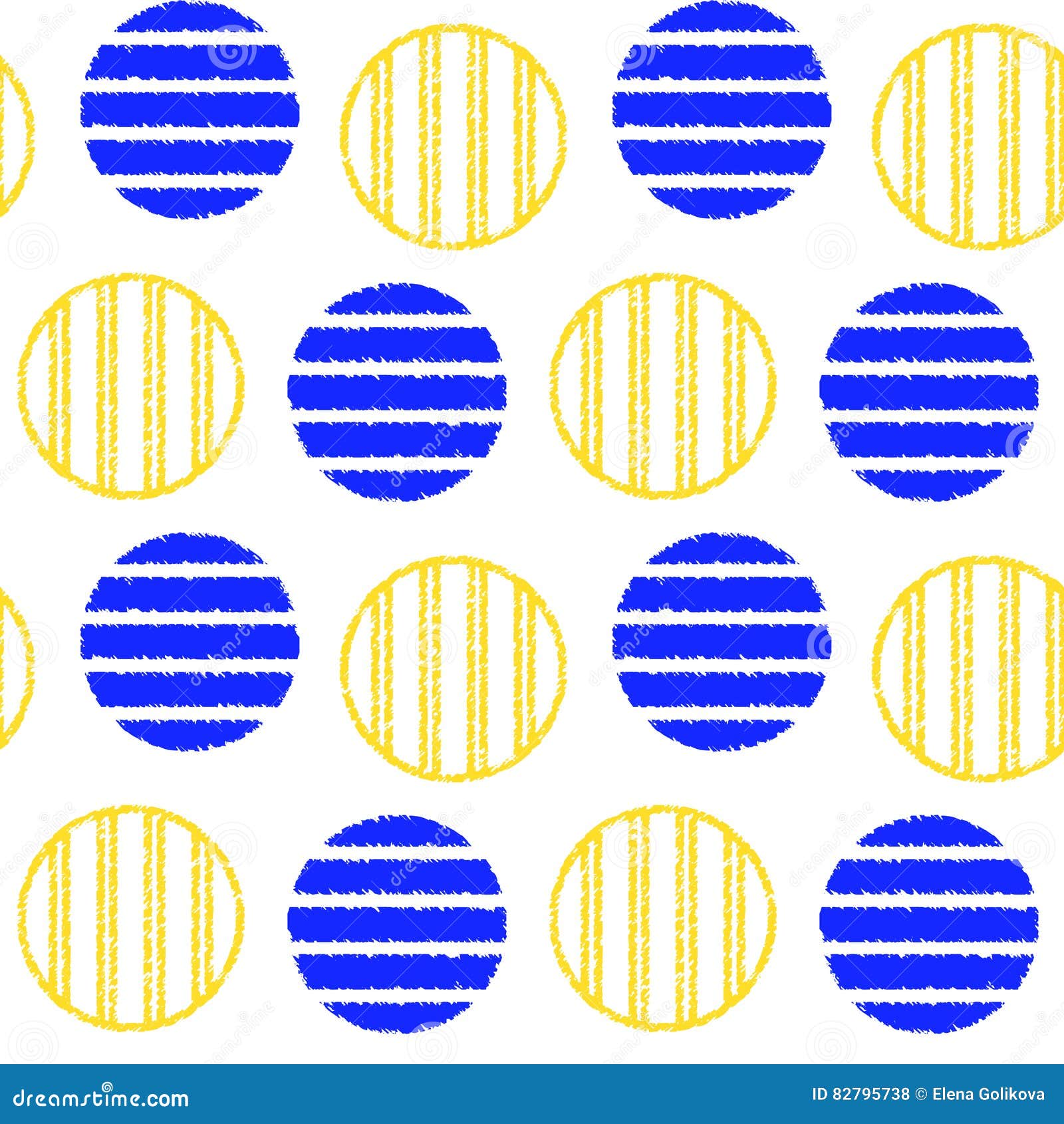 Blue Yellow Pattern of Striped Circles Stock Illustration ...