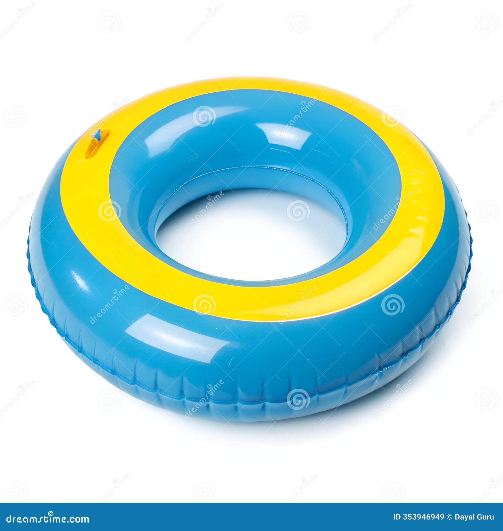 Blue Yellow Pool Float Ring Isolated on White Background Stock ...