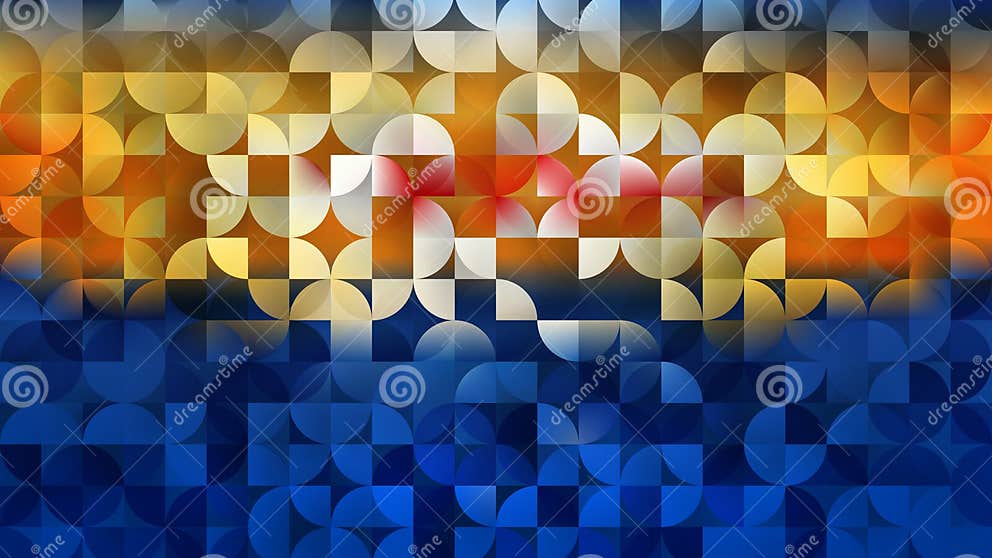 Blue and Yellow Quarter Circles Background Stock Vector - Illustration ...