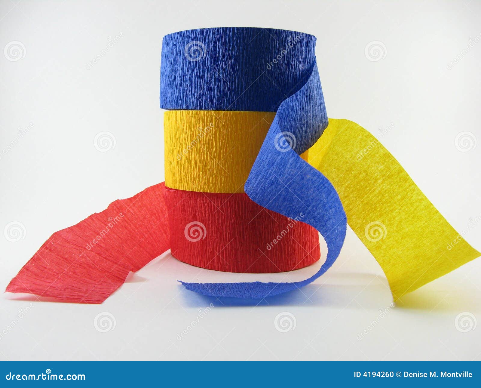 Blue, Yellow, Red, Party Streamers Stock Photo - Image of decorations ...