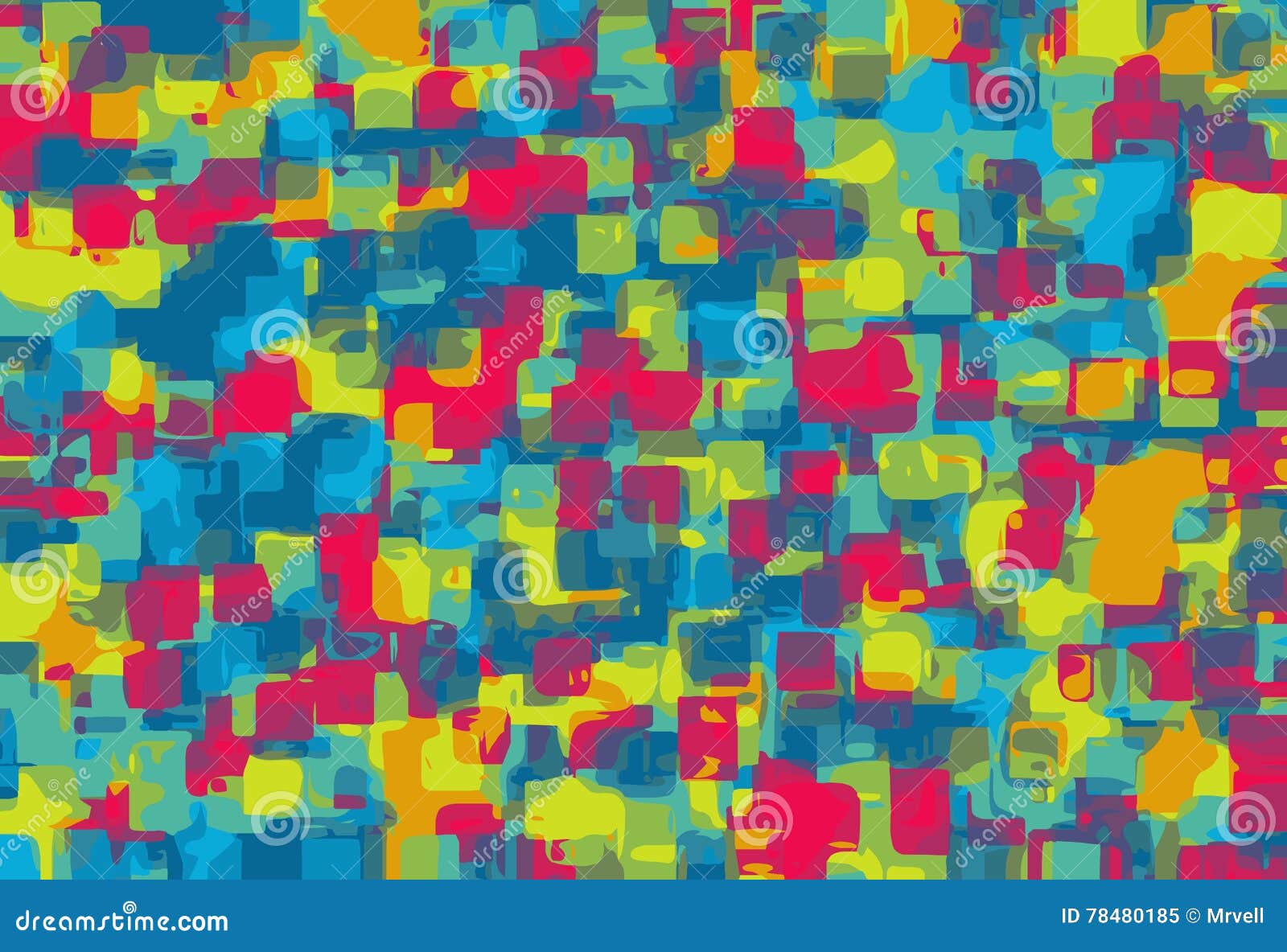 Blue Yellow and Red Square Pattern Stock Illustration - Illustration of ...