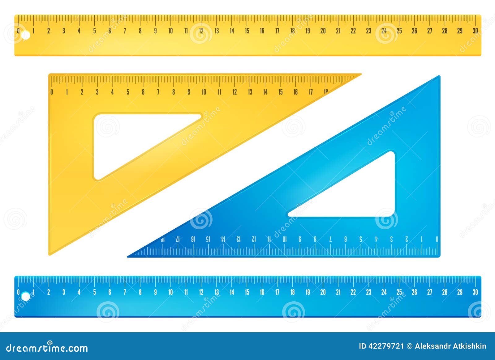A Set Of Two Yellow Rulers Measuring In Centimeters And Inches Royalty ...