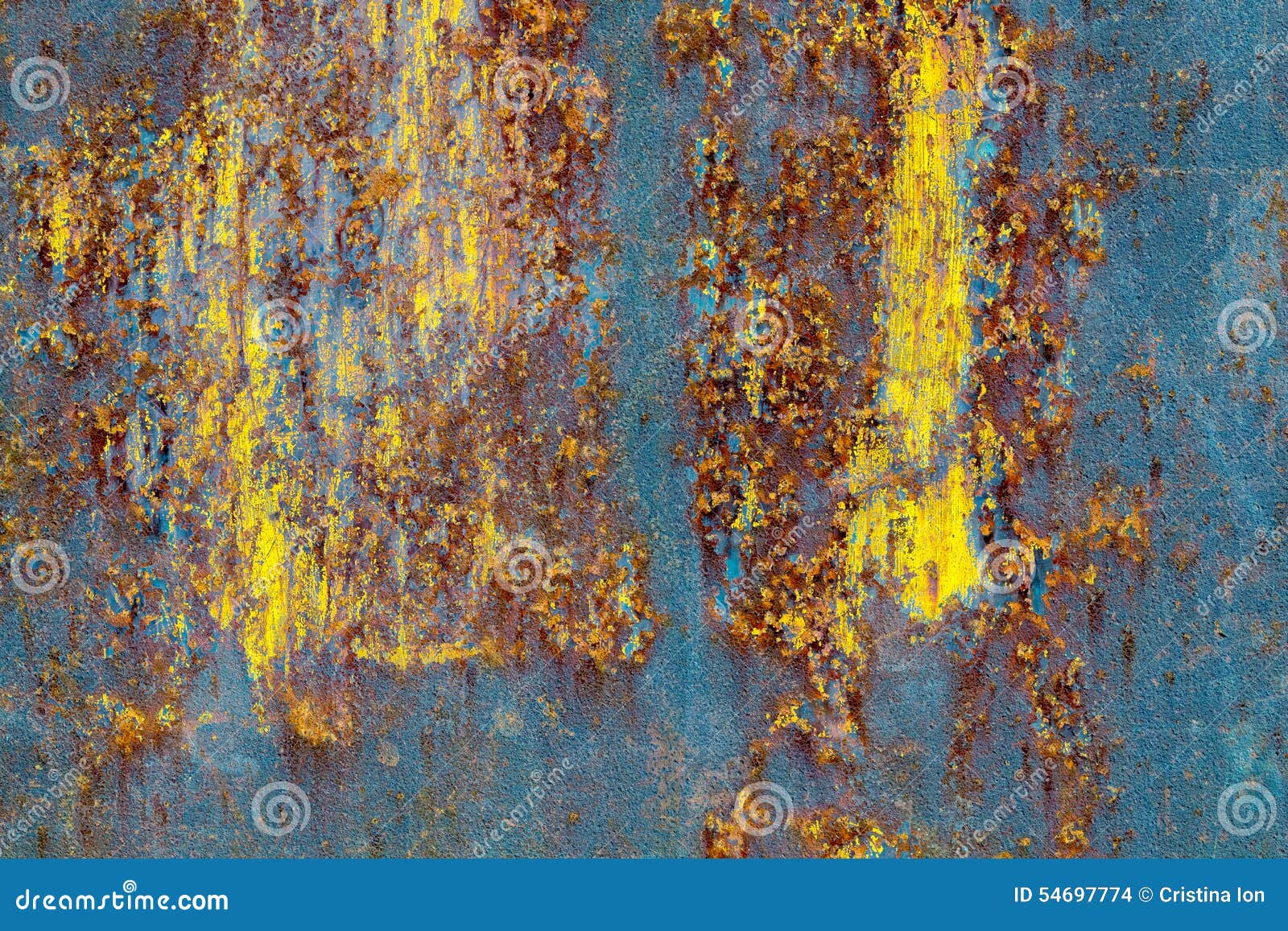 Blue yellow rust texture stock photo. Image of faded - 54697774