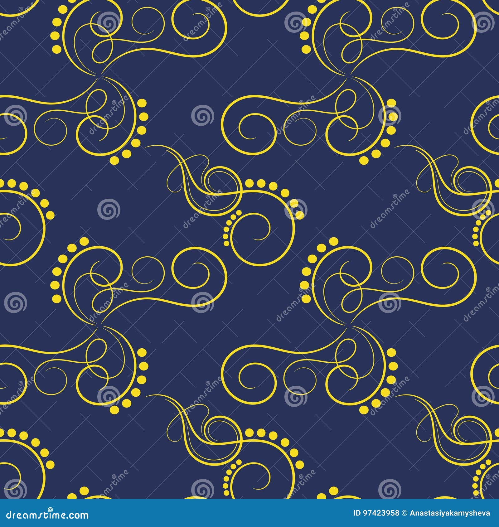 Blue and Yellow Seamless Pattern Stock Vector - Illustration of concept ...