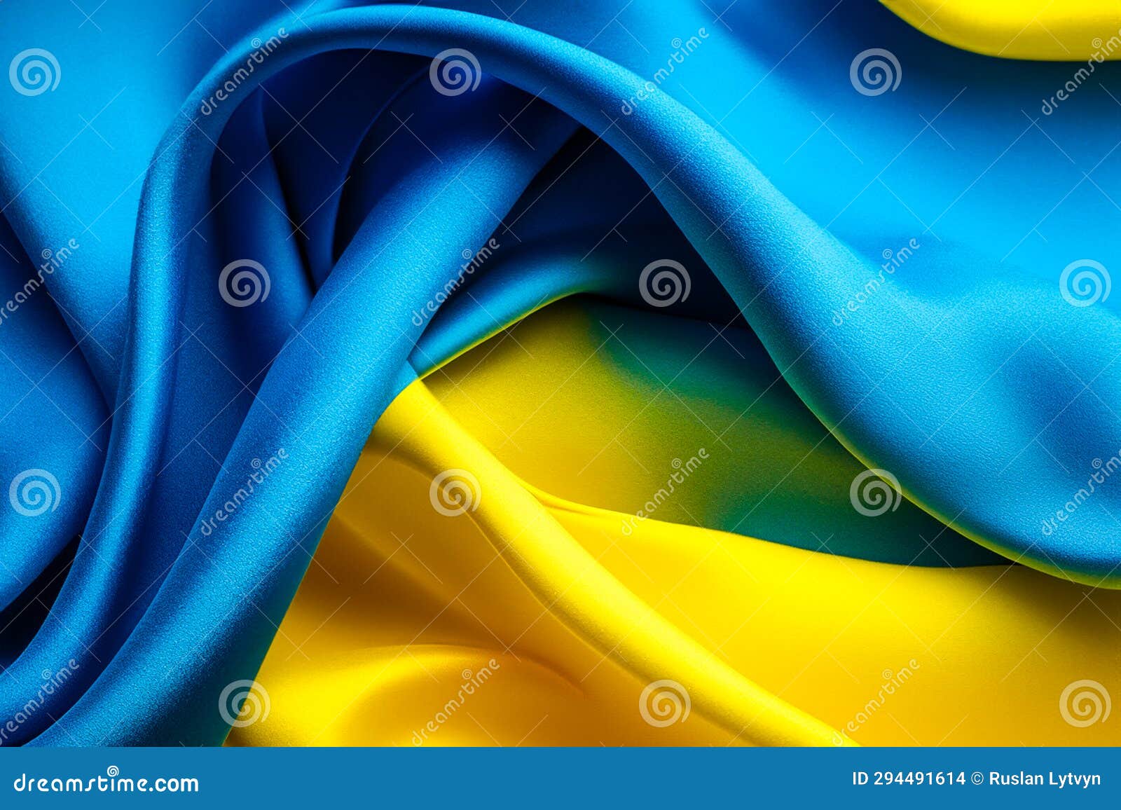 Blue and Yellow Silk Textured Fabric Surface Stock Photo - Image of ...