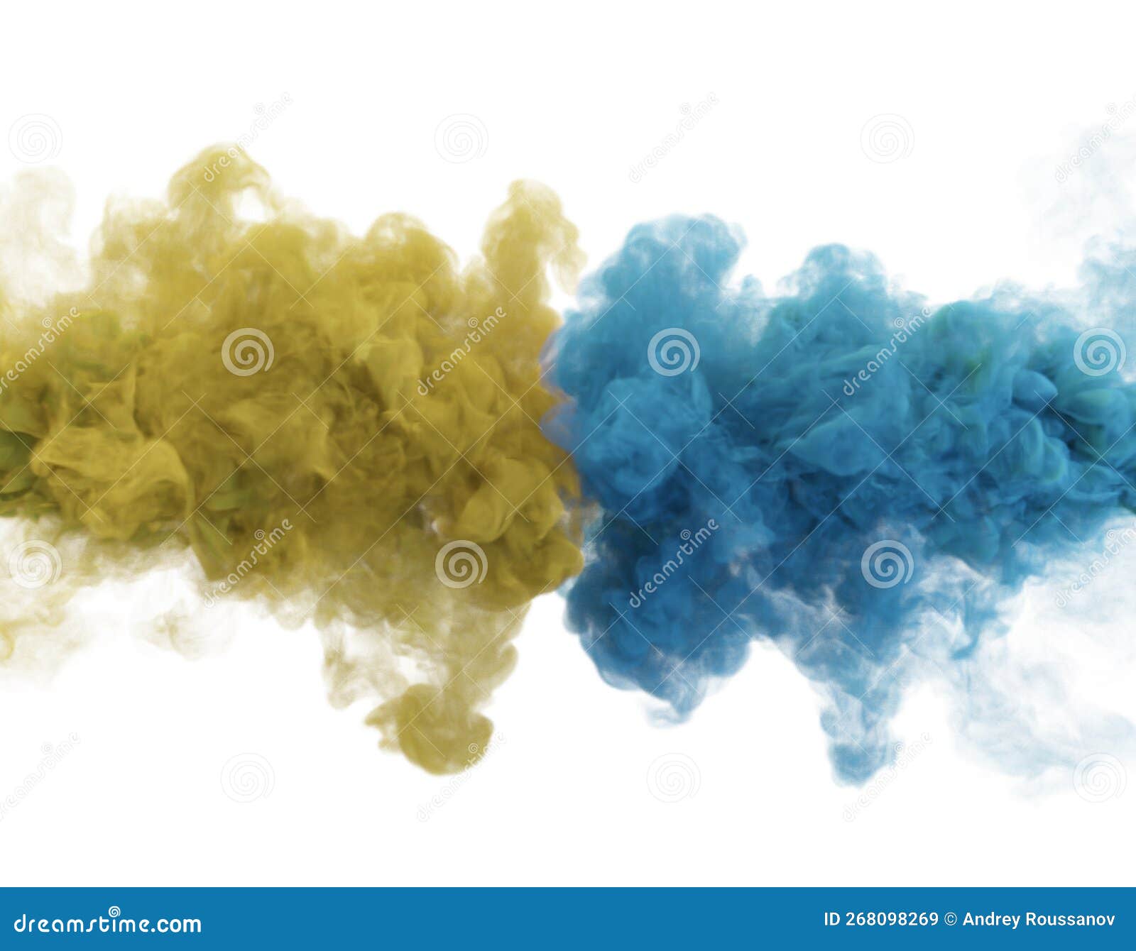 Blue and Yellow Smoke. 3d Render. Stock Illustration - Illustration of ...