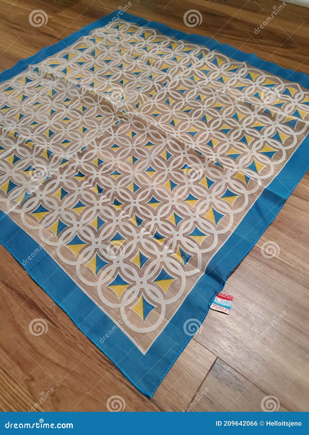 Blue Yellow Squares Pattern on Cloth Editorial Photo - Image of ...
