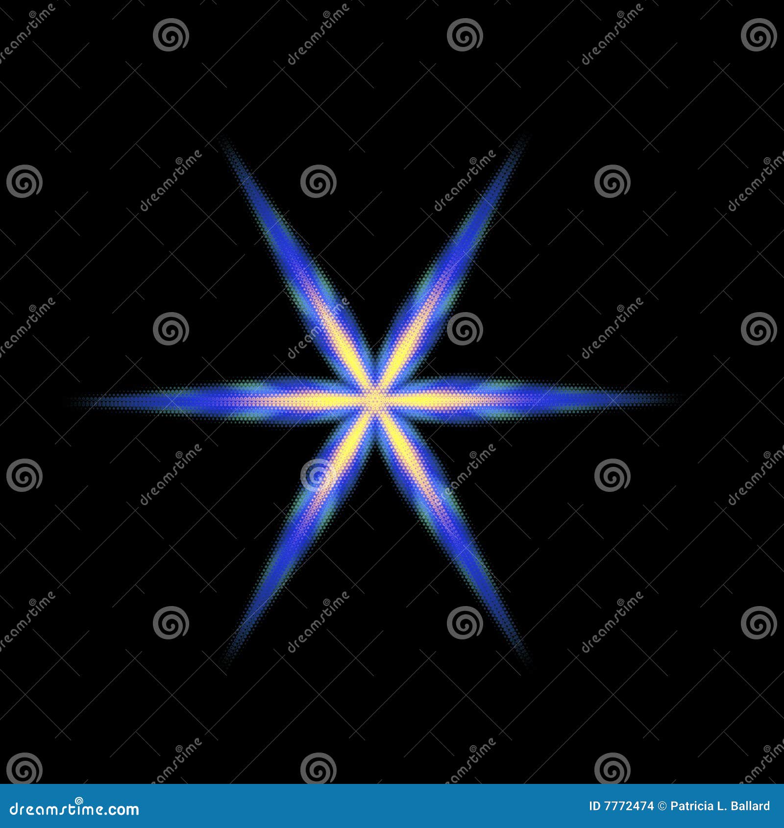 Blue and Yellow Star stock illustration. Illustration of hexagon - 7772474