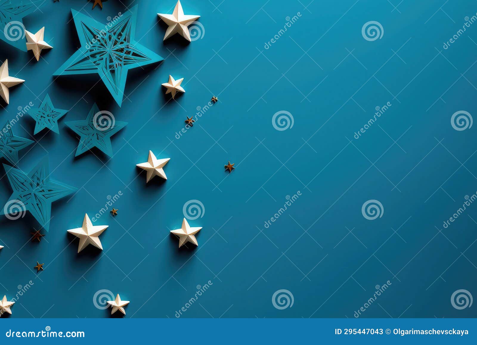 Blue and Yellow Stars on a Blue Background with Copy Space Stock ...