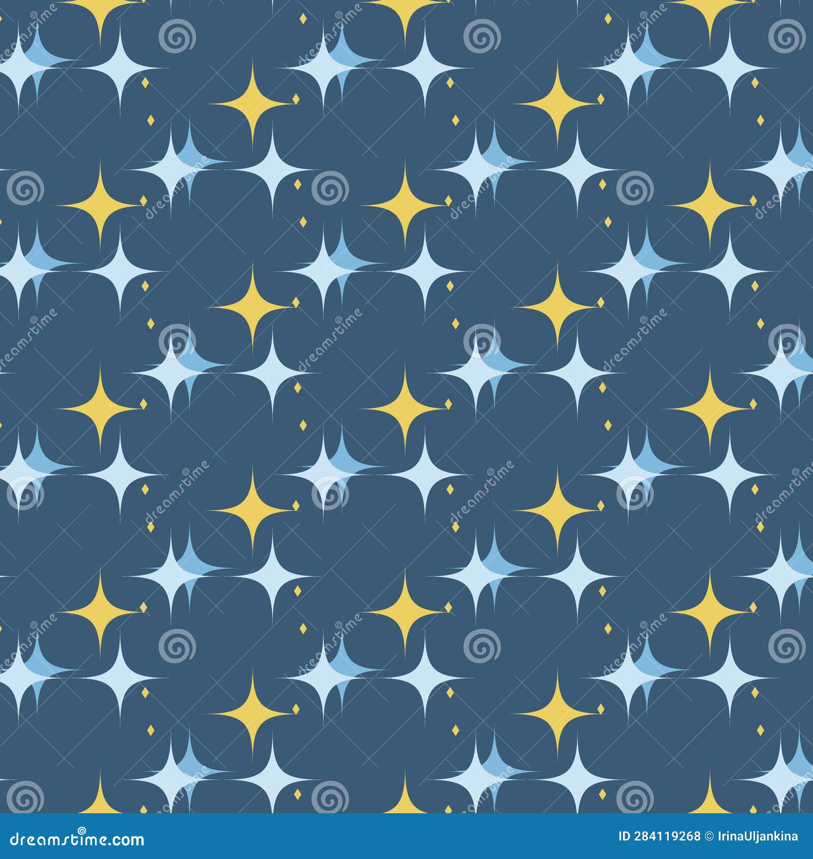 Blue and Yellow Stars on a Blue Background. Stock Vector - Illustration ...