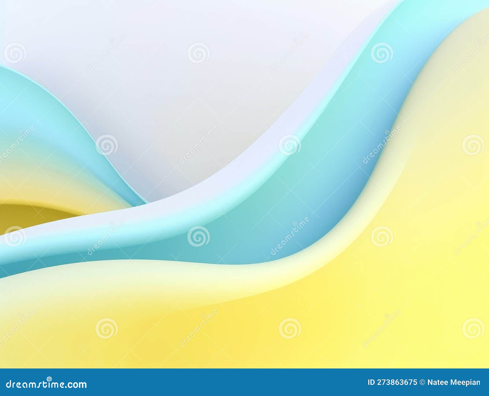 Blue and Yellow Wave Abstract 3D Background. Generative AI Stock ...