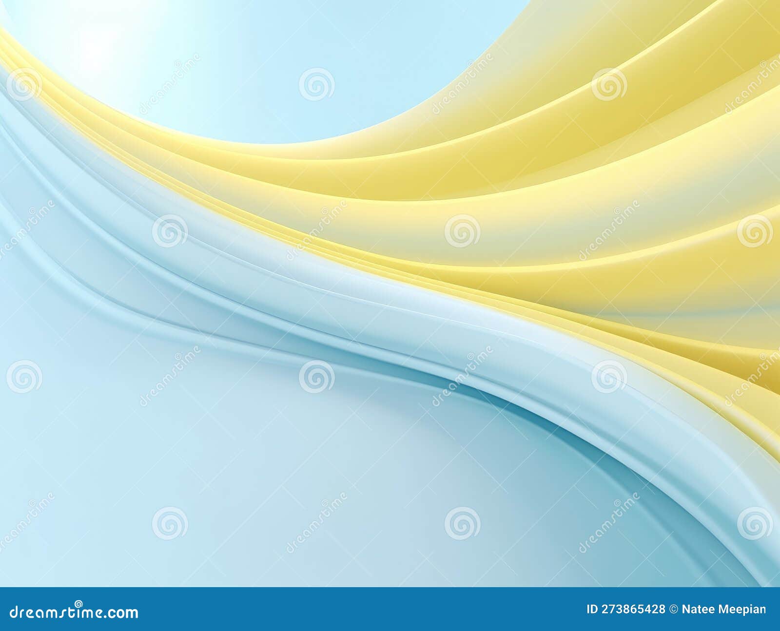 Blue and Yellow Wave Abstract 3D Background. Generative AI Stock ...