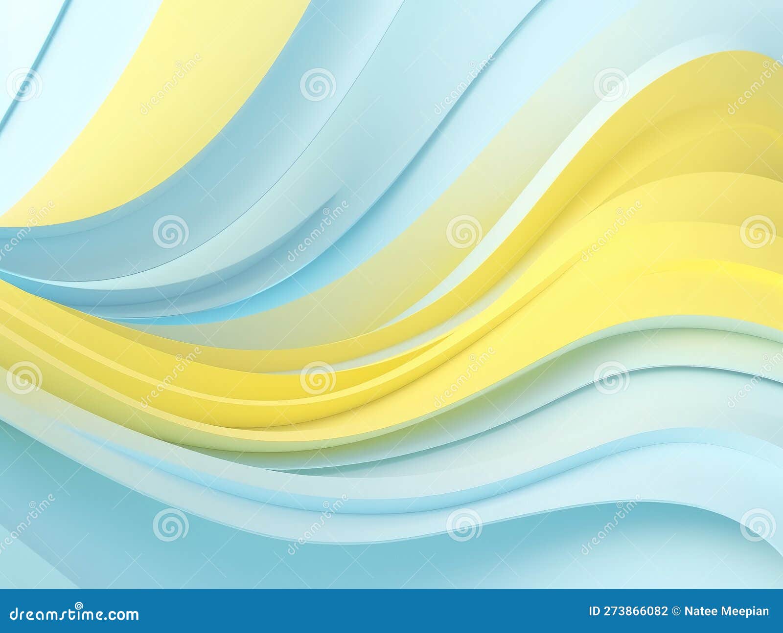 Blue and Yellow Wave Abstract 3D Background. Generative AI Stock ...