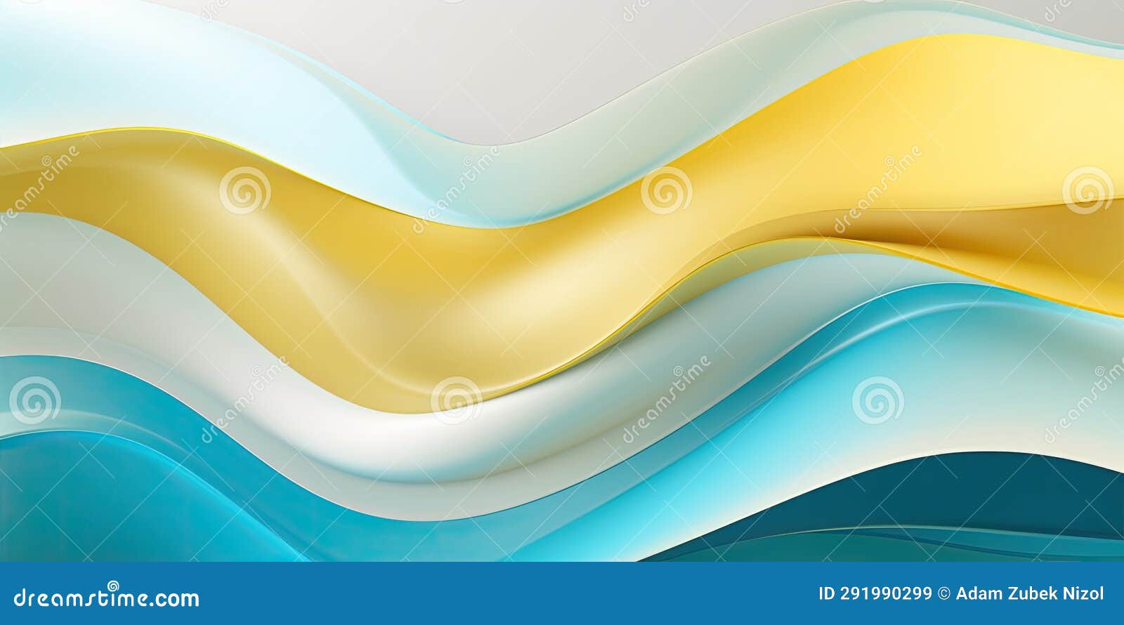 A Blue and Yellow Wavy Lines Stock Illustration - Illustration of ...
