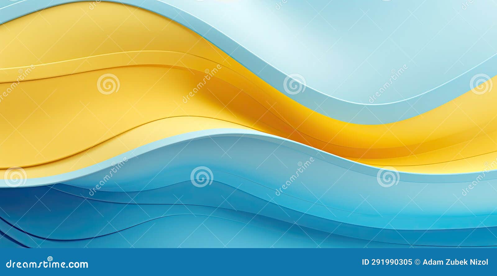 A Blue and Yellow Wavy Lines Stock Illustration - Illustration of wavy ...