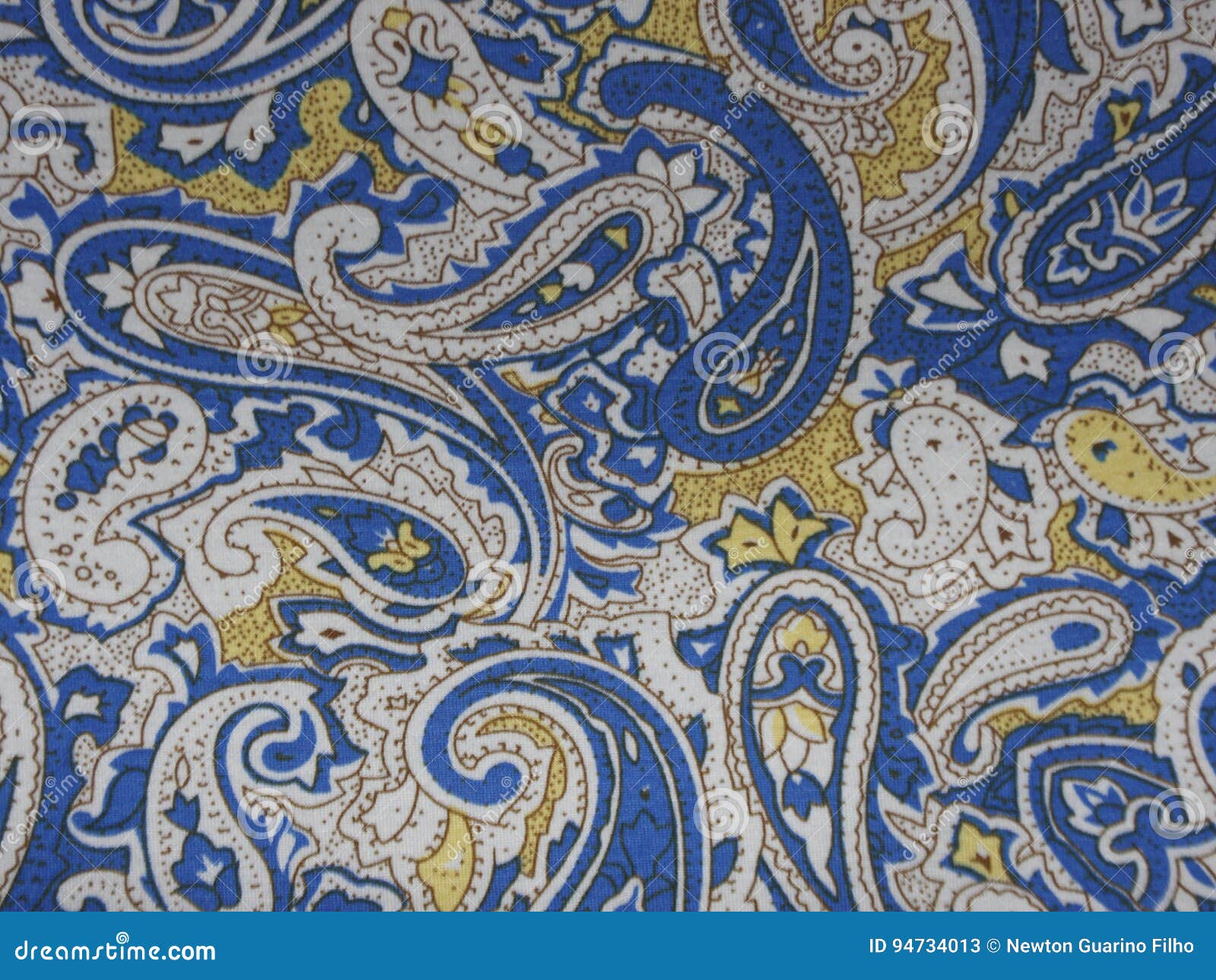 Blue, Yellow and White Fabric Texture Stock Image - Image of cotton ...