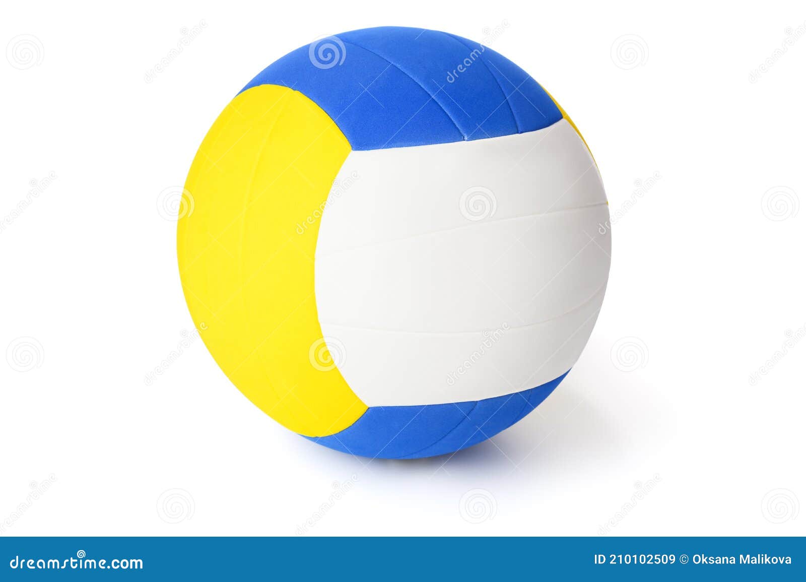 A Blue-yellow-white Volleyball Ball on a White Isolated Background ...