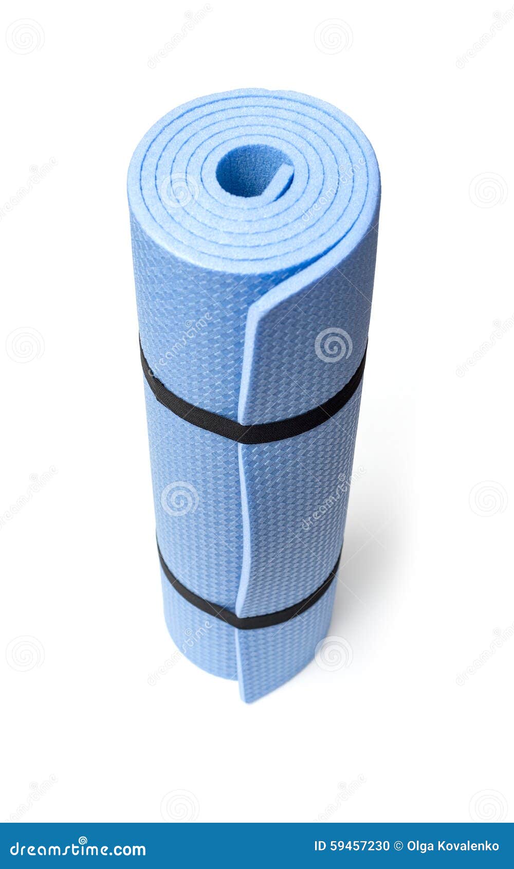 Blue yoga mat for exercise stock photo. Image of camping - 59457230