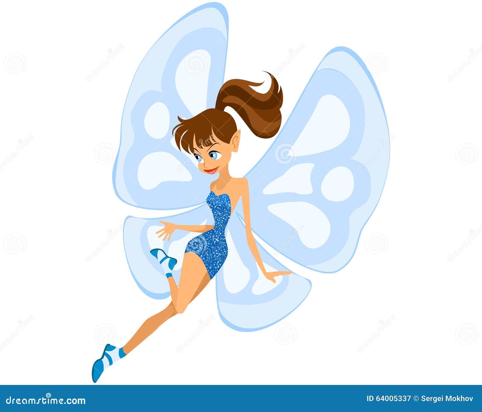 Blue young fairy stock vector. Illustration of tooth - 64005337