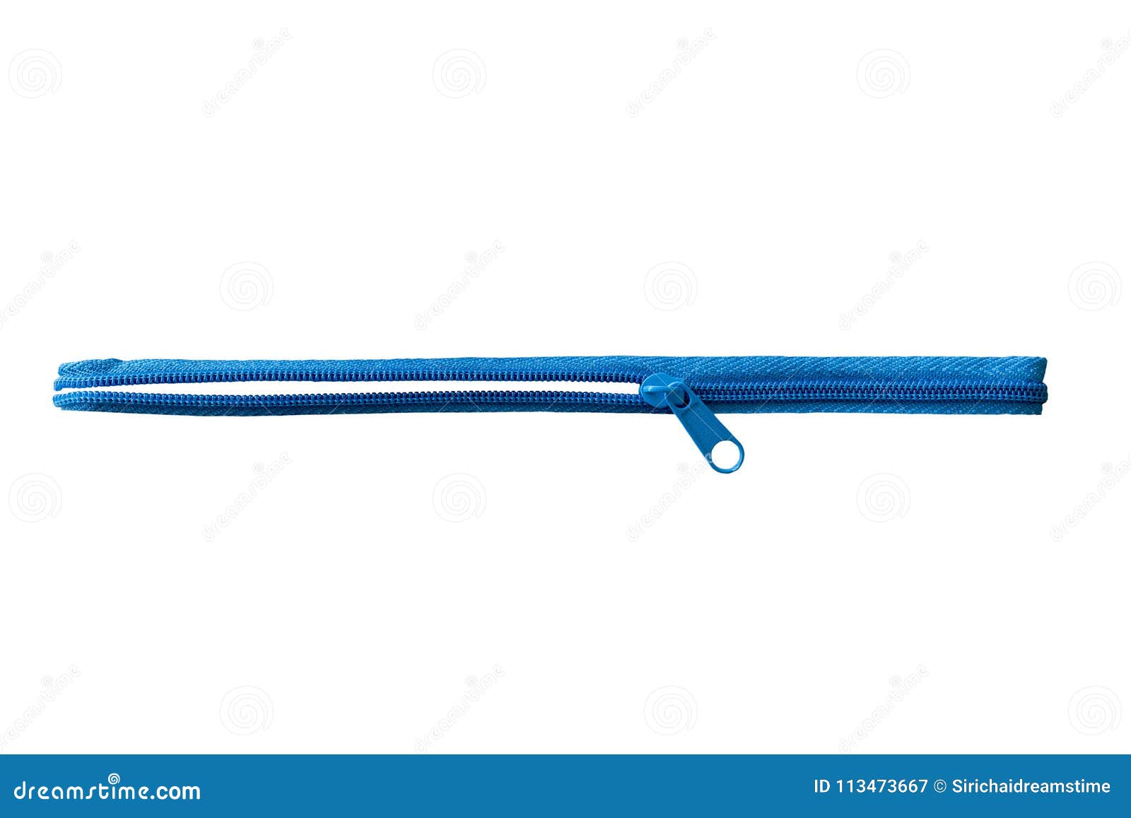 Blue Zipper with Clipping Path Stock Image - Image of accessory ...