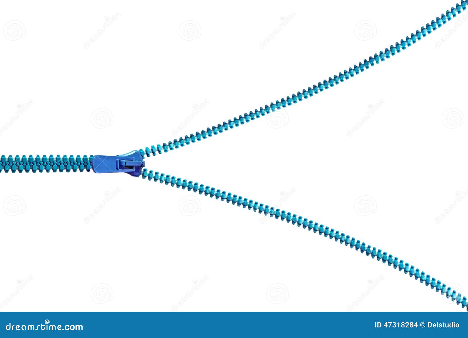 Blue Zipper Isolated on White Stock Photo - Image of show, background ...