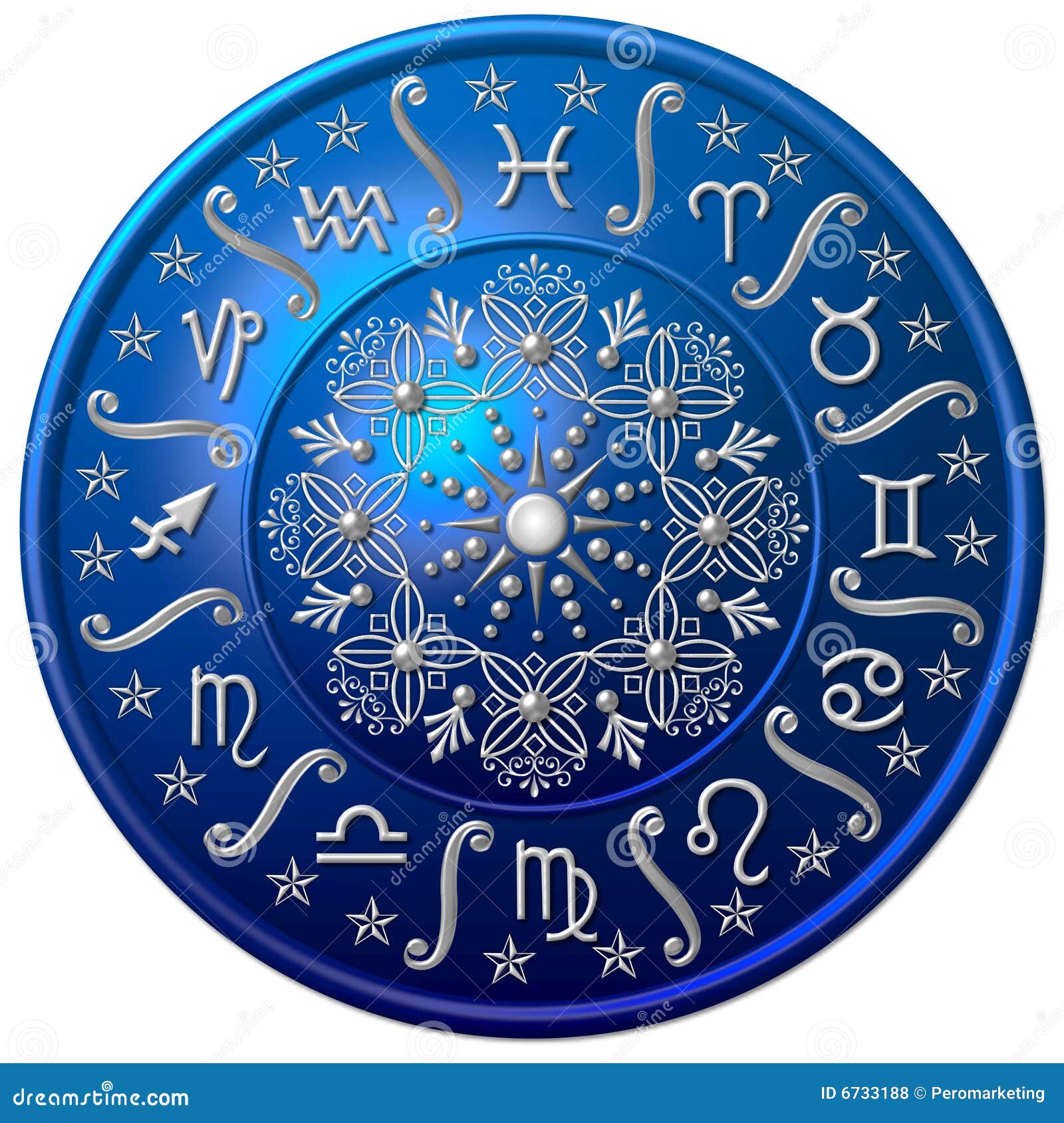 Blue zodiac disc stock illustration. Illustration of design - 6733188