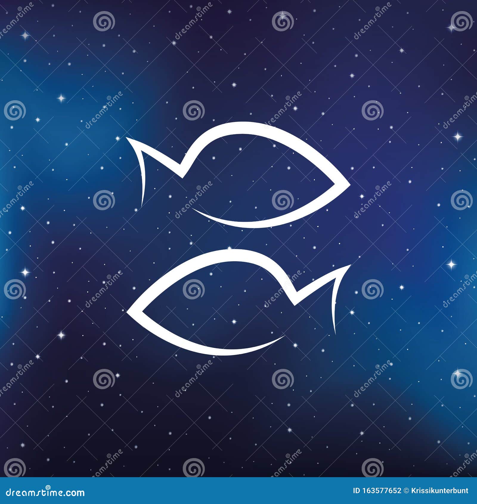Blue Zodiac Sign Fish Horoscope in Starry Sky Stock Vector ...