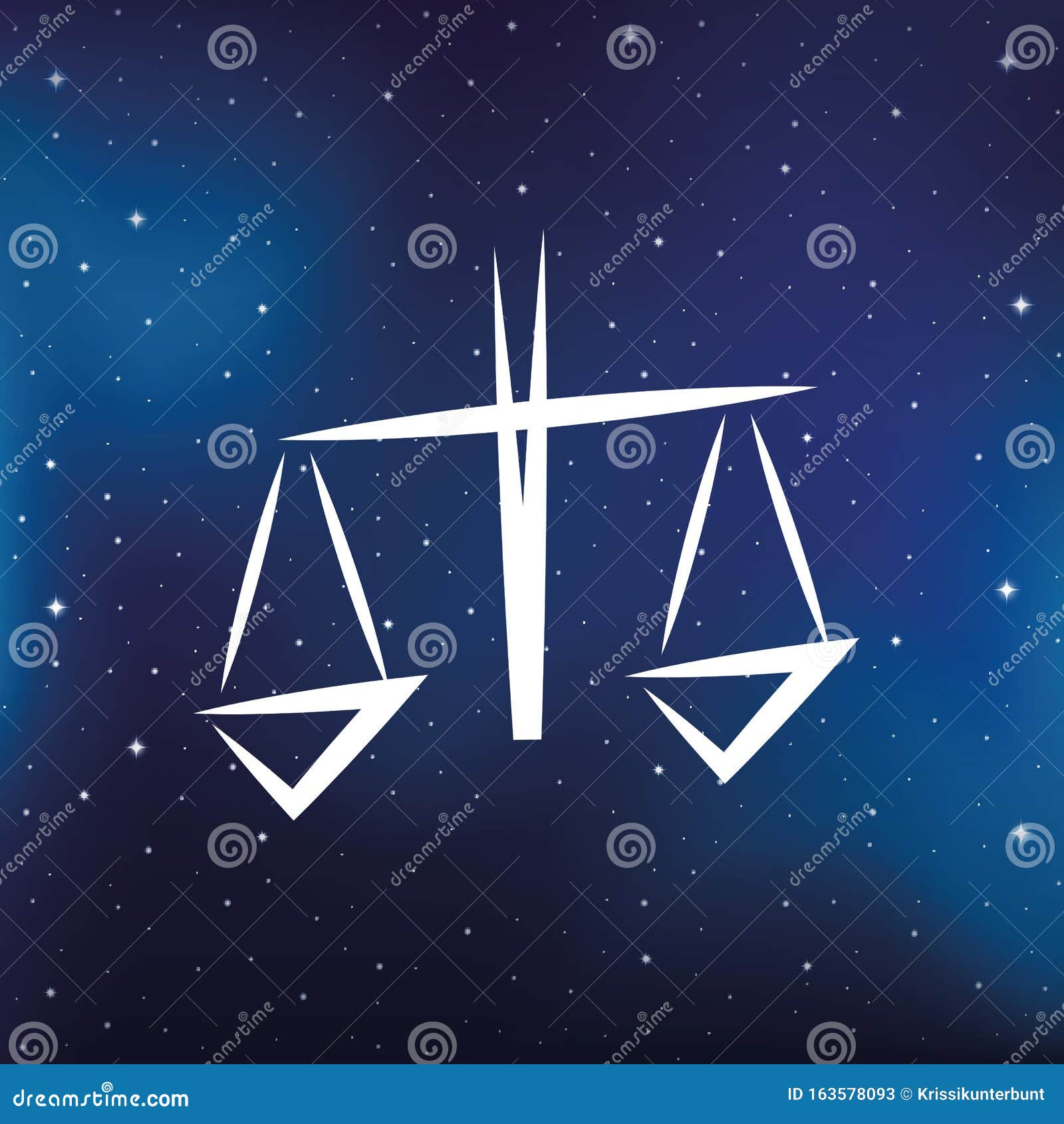 Blue Zodiac Sign Libra Horoscope in Starry Sky Stock Vector ...