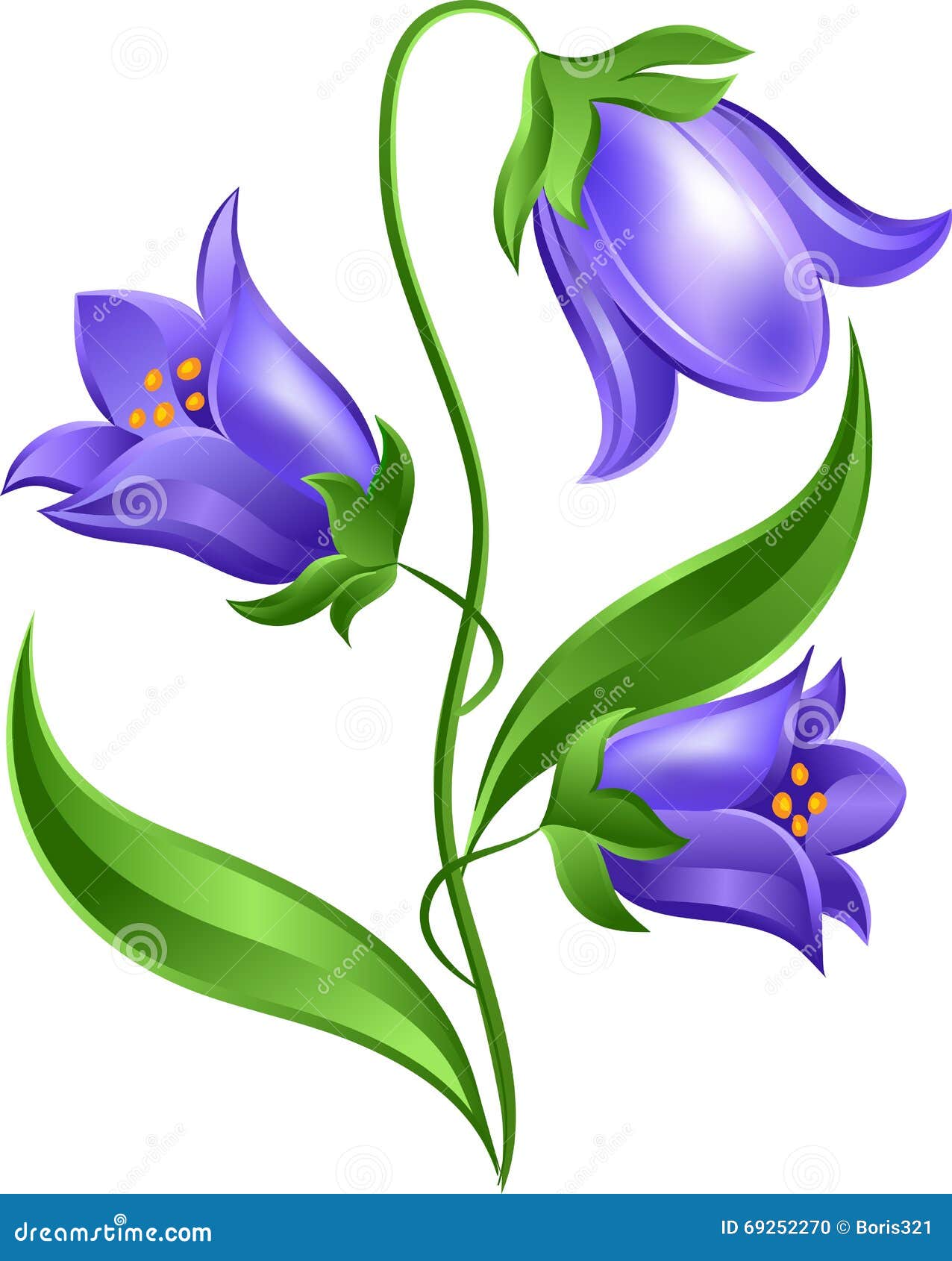 Bluebell stock vector. Illustration of blue, plant, background - 69252270