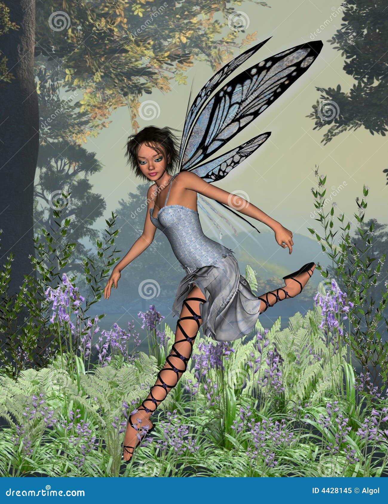 Bluebell Fairy stock illustration. Illustration of dress - 4428145