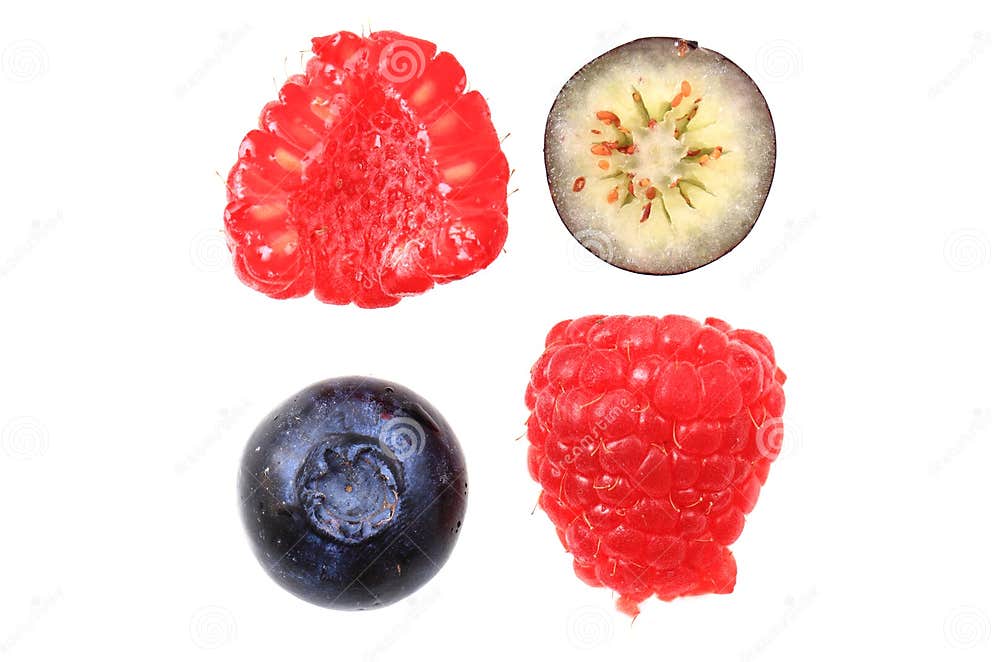 Blueberries ad raspberries stock image. Image of diet - 55641099
