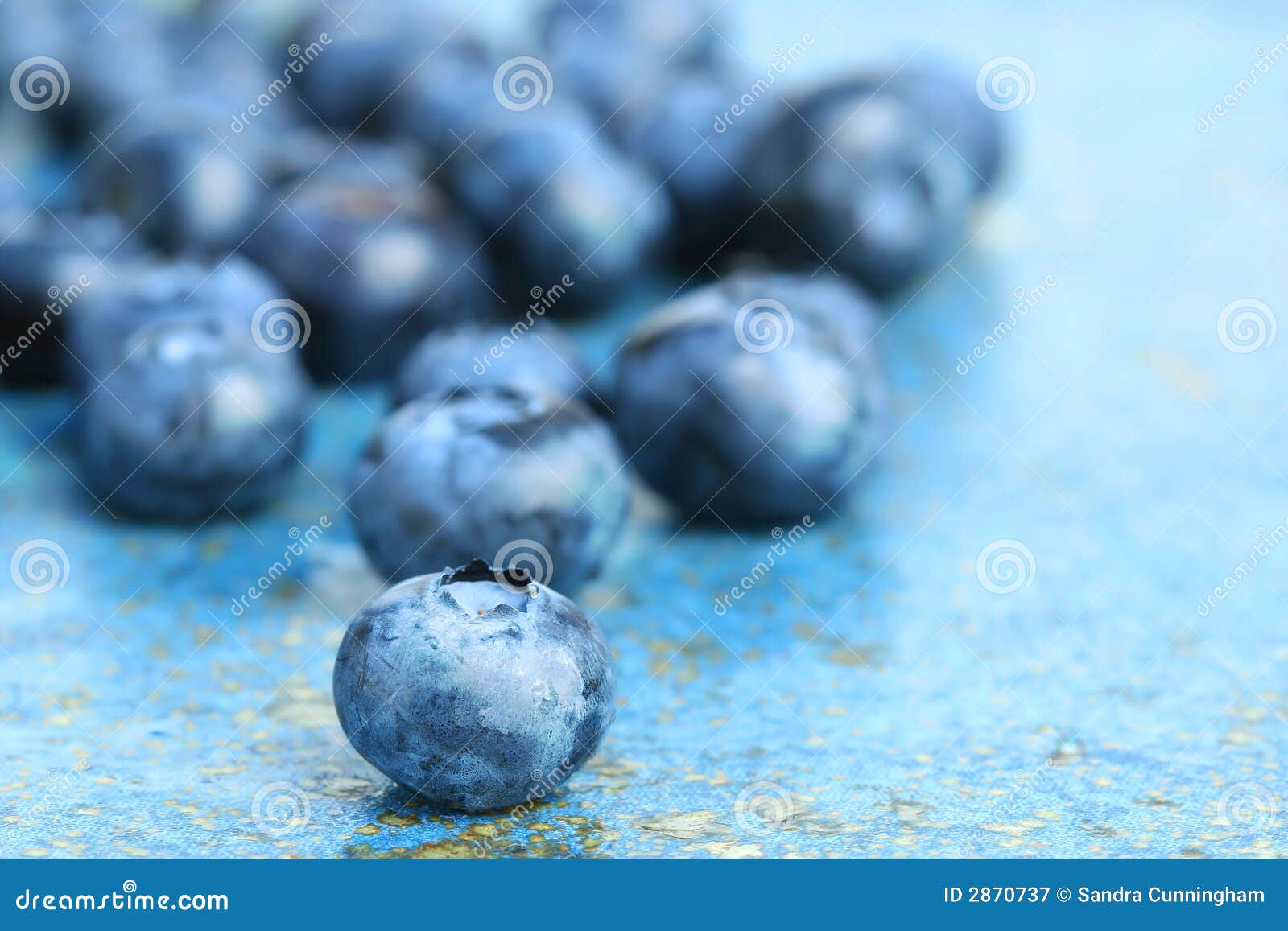 Blueberries on Blue Background Stock Image - Image of macro, healthcare ...
