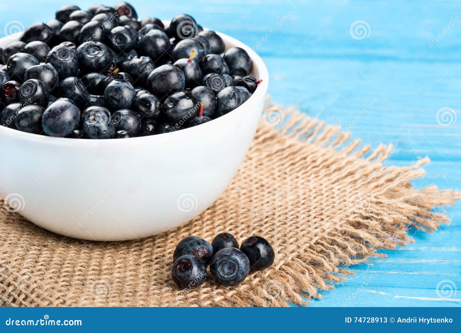 Blueberries in bowl stock image. Image of huckleberry - 74728913
