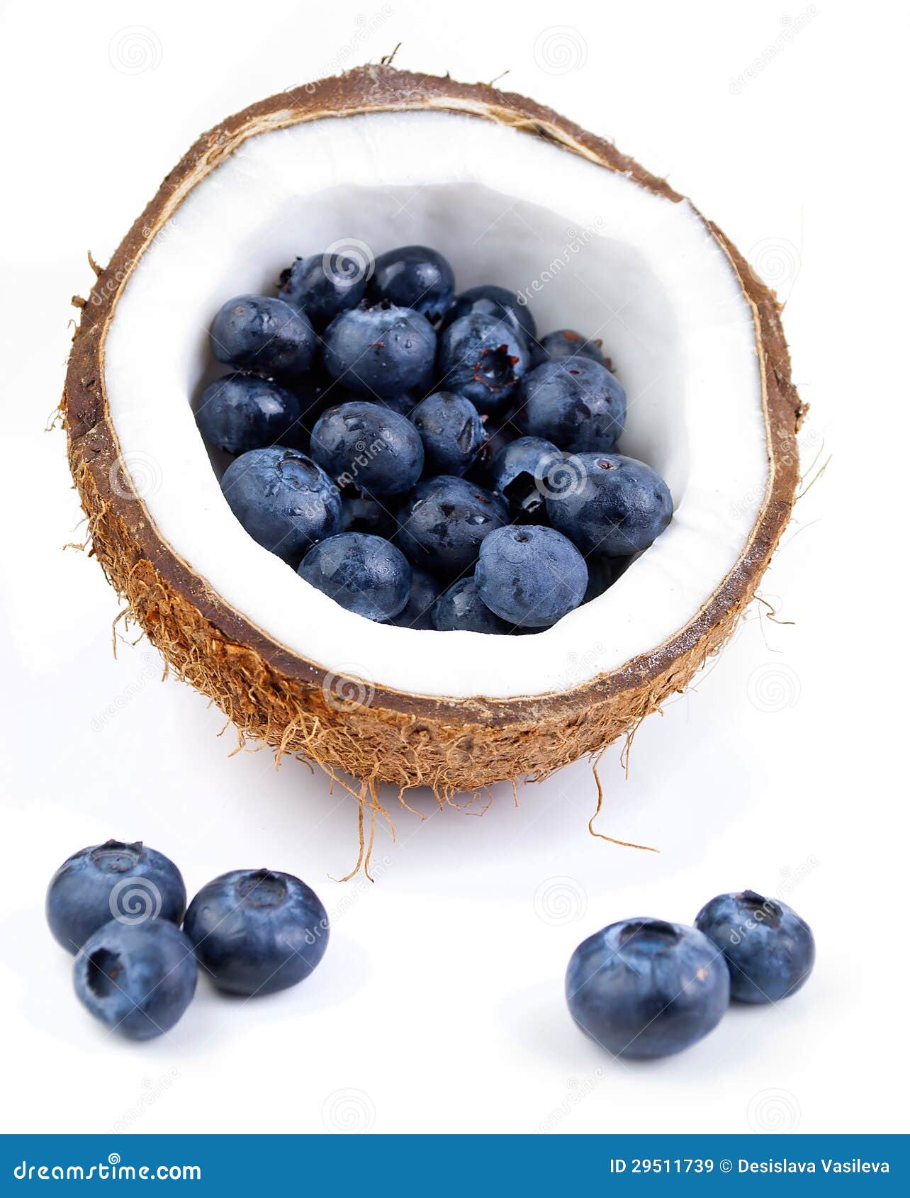 Blueberries and coconut stock image. Image of blueberry - 29511739