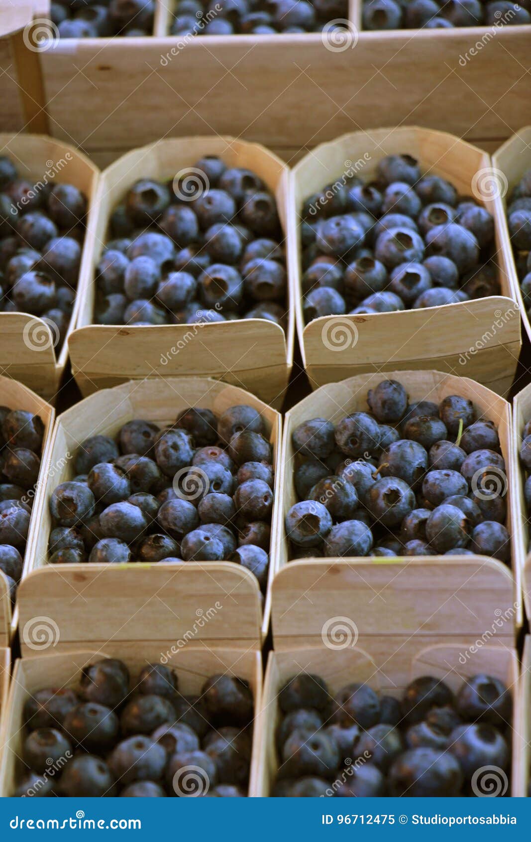 Blueberries on display stock image. Image of stall, berry - 96712475