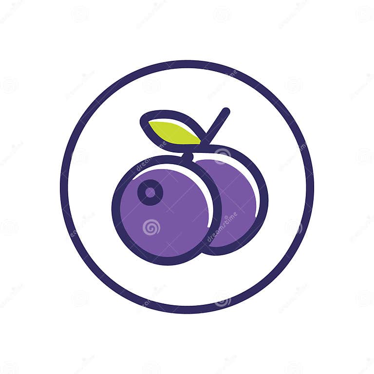 Blueberries Icon. Blueberries Icon, a Pair of Blueberries with a Single ...