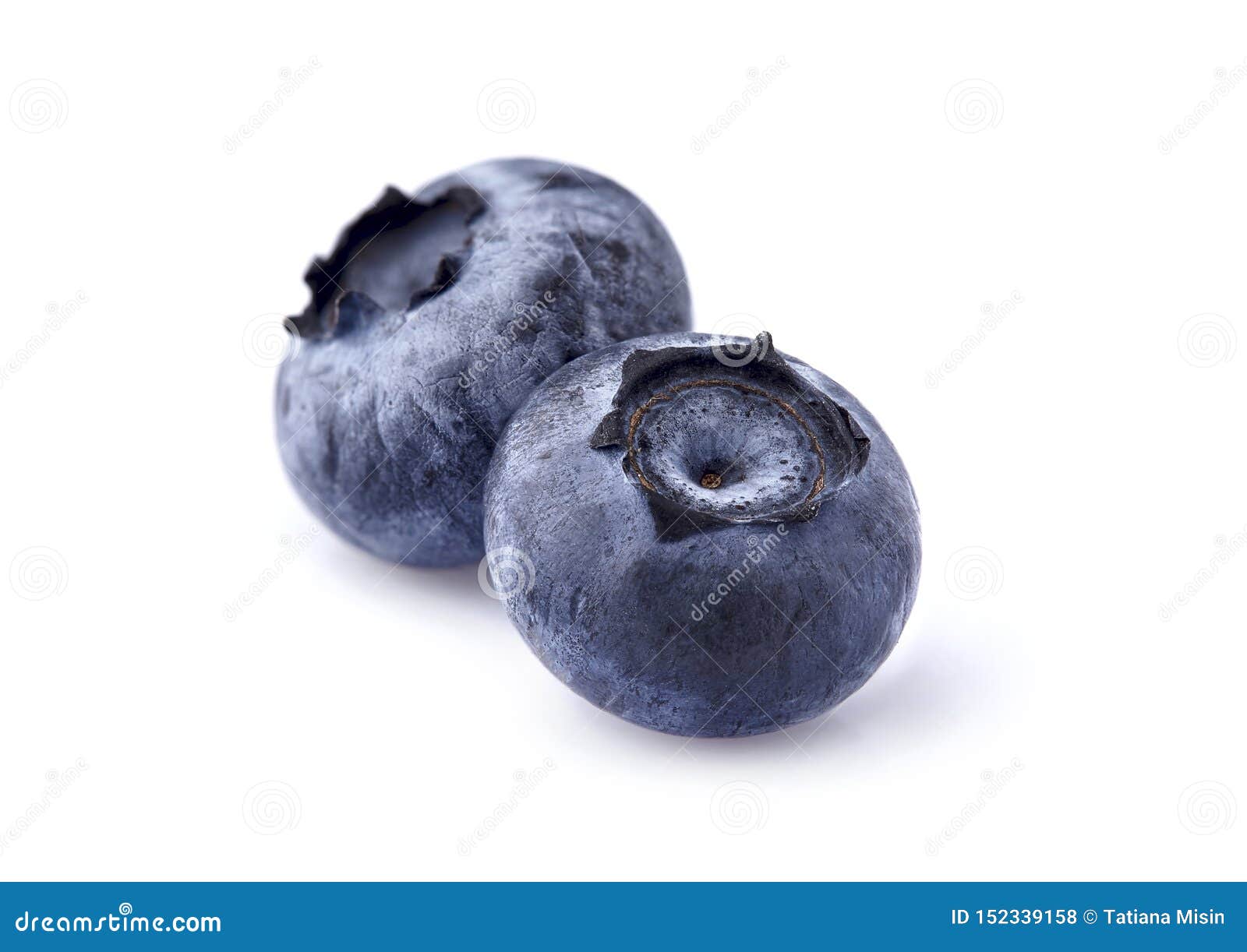 Blueberries Isolated on White Background. Macro Stock Photo - Image of ...