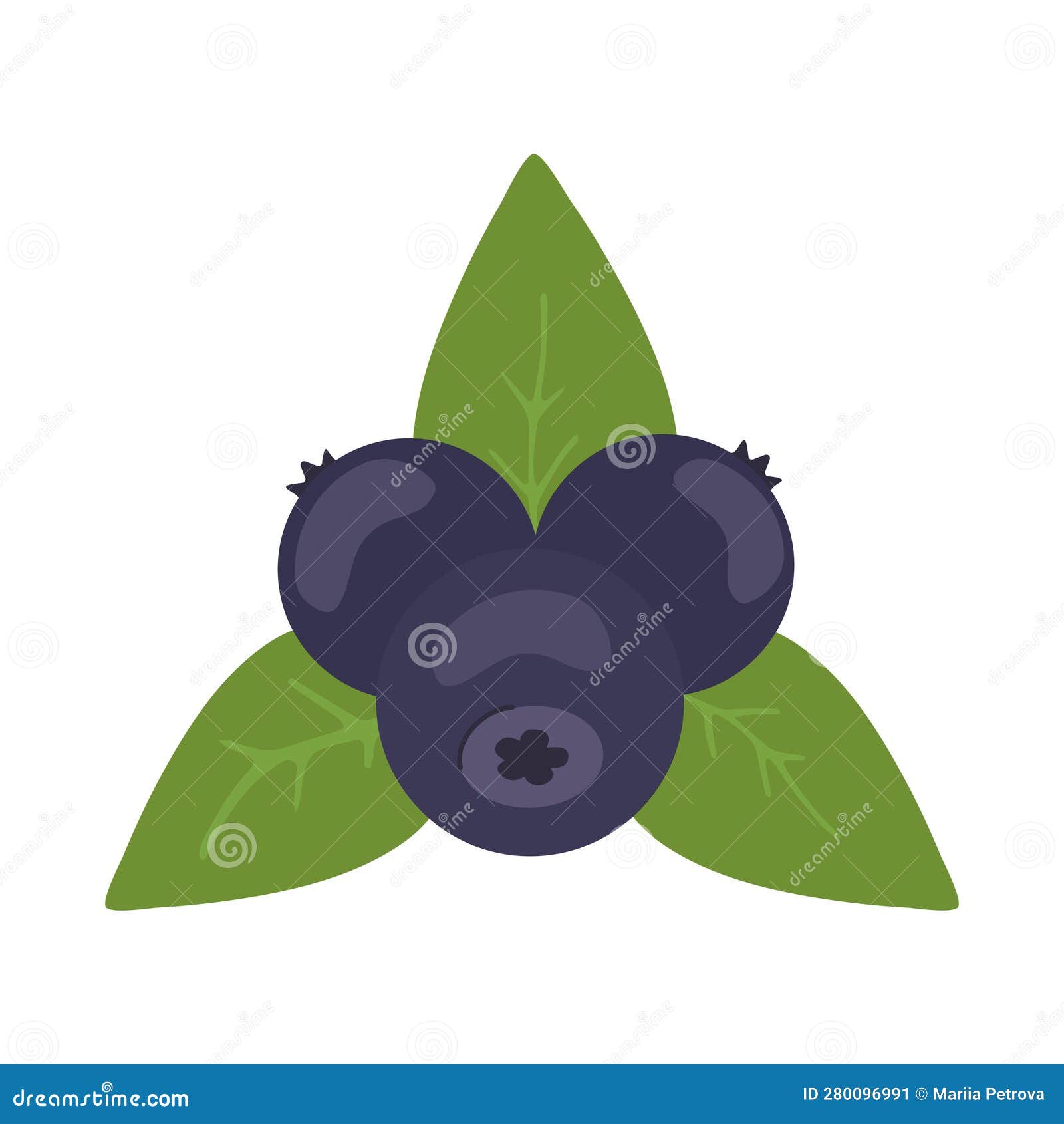 Blueberries Isolated on White Background Stock Vector - Illustration of ...