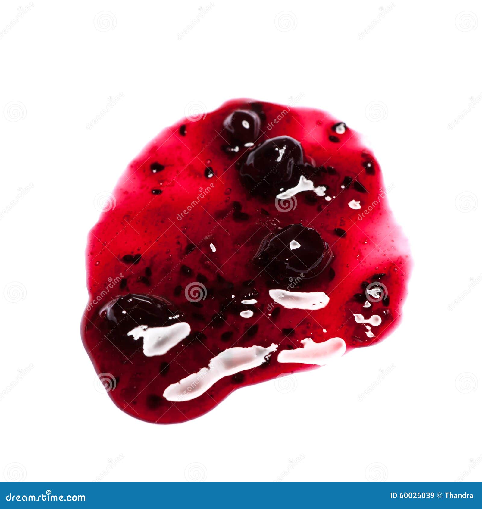 Blueberries Jam Spots, Drops and Lines Isolated on White Backgro Stock ...