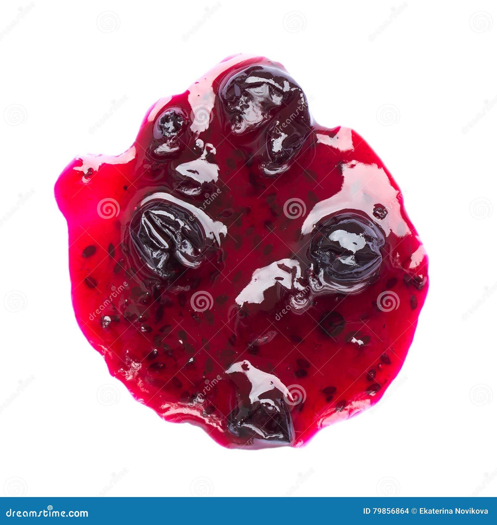 Blueberries Jam Spots and Lines Isolated on White Stock Photo - Image ...