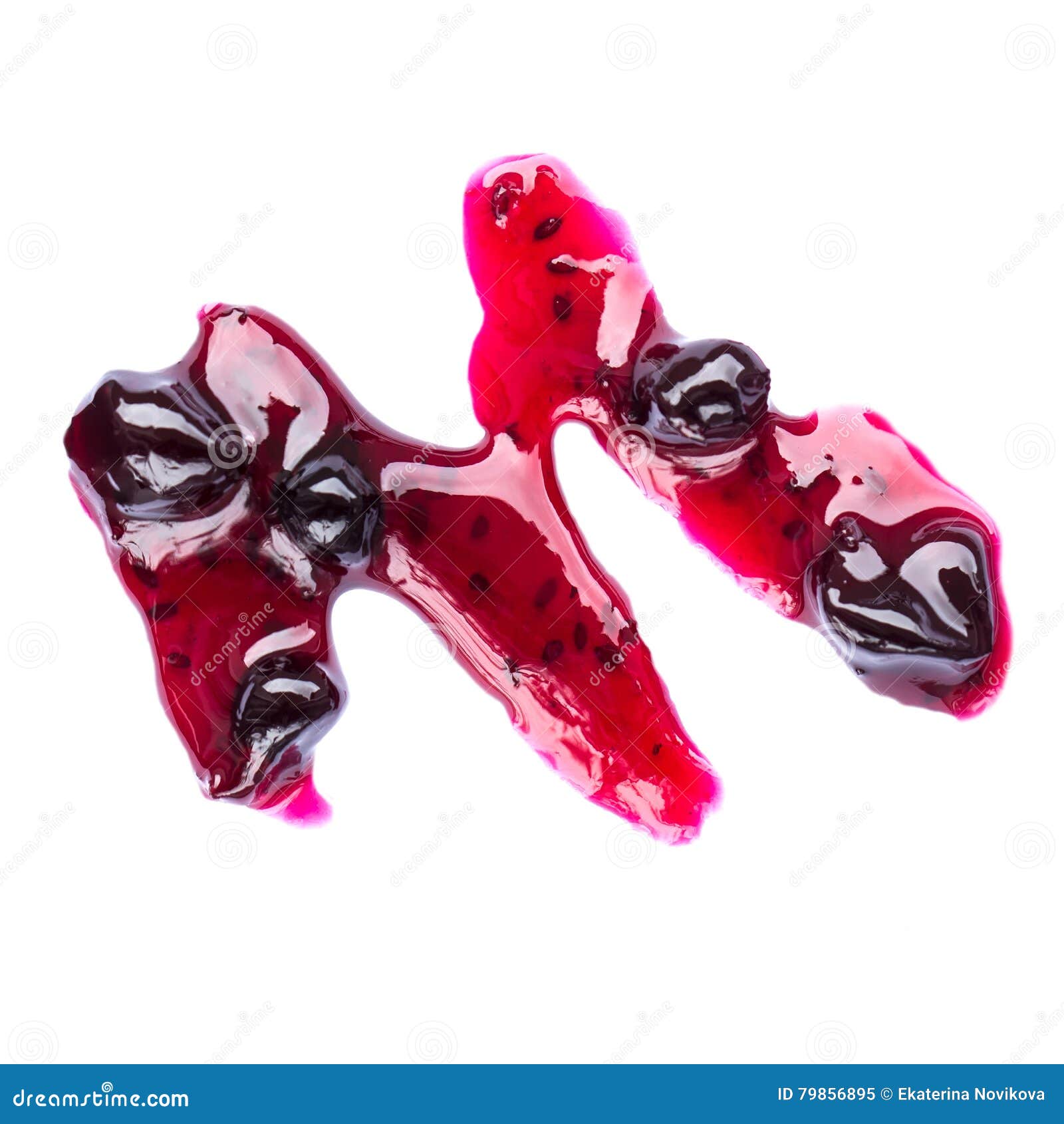 Blueberries Jam Spots and Lines Isolated on White Stock Image - Image ...