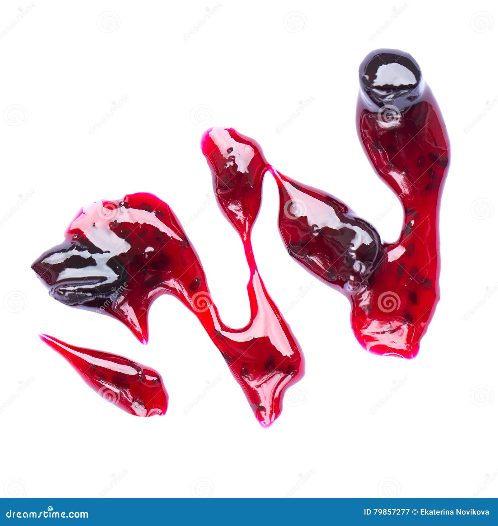 Blueberries Jam Spots and Lines Isolated on White Stock Image - Image ...