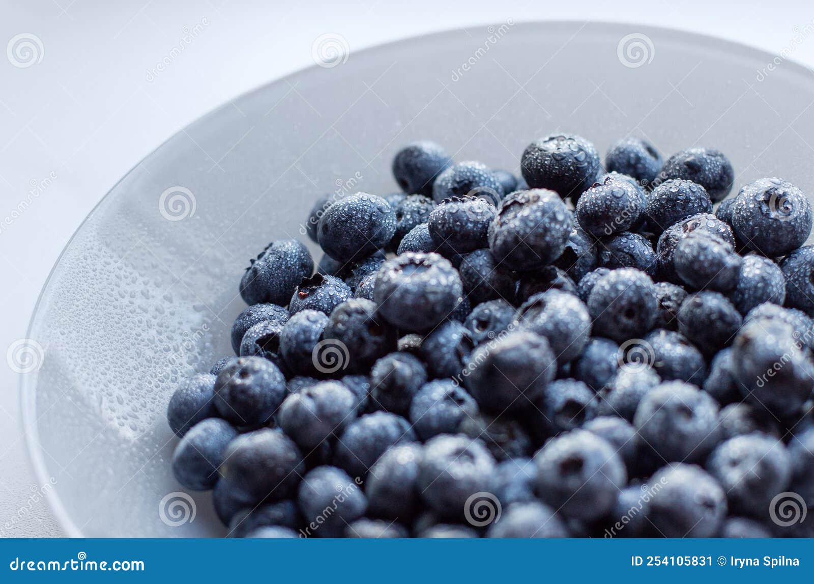 Blueberries on the plate stock image. Image of produce - 254105831
