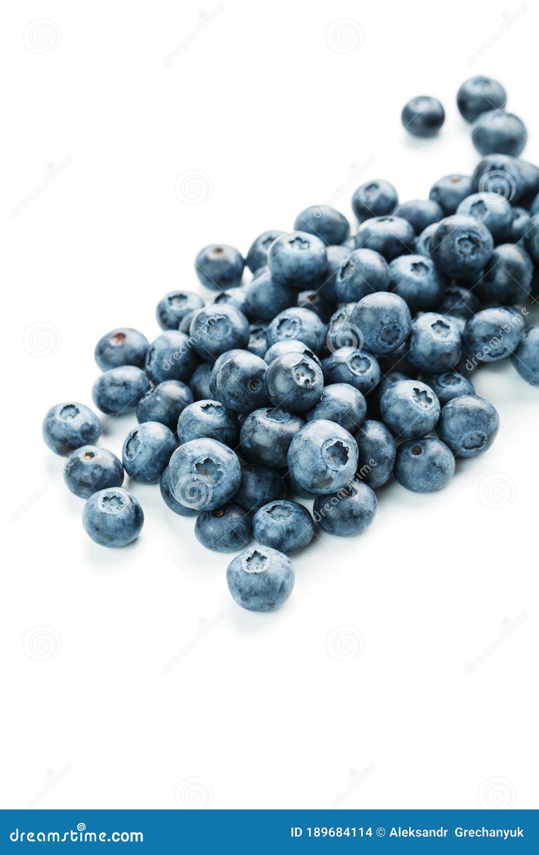 Blueberries are Scattered on a White Background. Free Space, Isolate ...